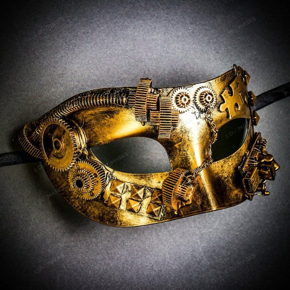 ILOVEMASKS | Accessories | Men Venetian Steampunk Roman Halloween ...